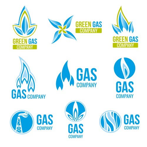 Gas and oil industry symbols in glossy style Vector Image