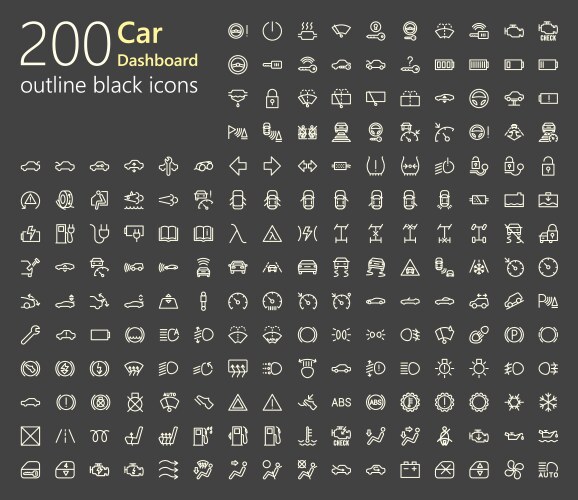 Collection of car dashboard panel Royalty Free Vector Image
