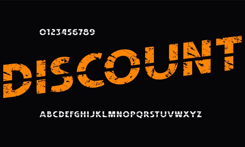 Cross out sans serif font Royalty Free Vector Image