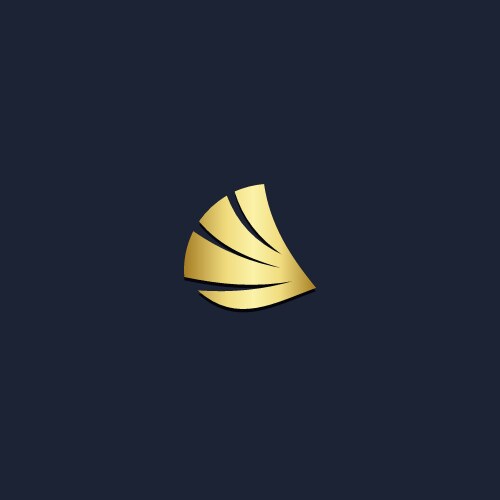 Wing fly emblem round gold logo Royalty Free Vector Image