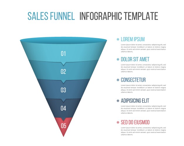 Funnel diagram template Royalty Free Vector Image