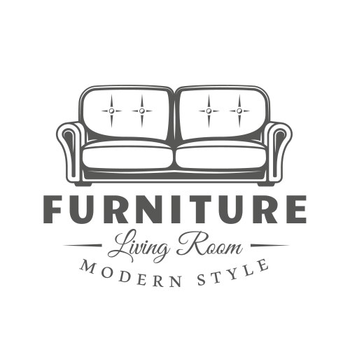 Sofa logo furniture company Royalty Free Vector Image