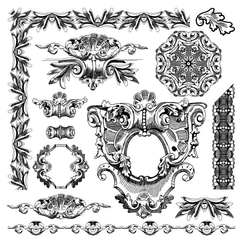 Big set of vintage elements Royalty Free Vector Image