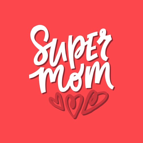 Funny super mom shield Royalty Free Vector Image