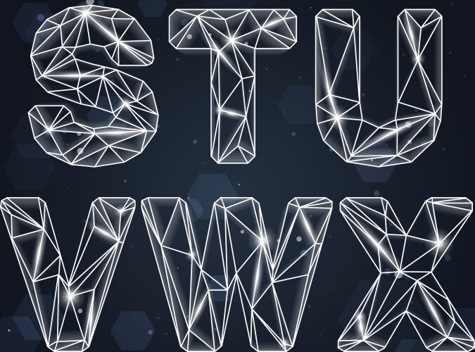 X-ray font transparent roentgen alphabet Vector Image