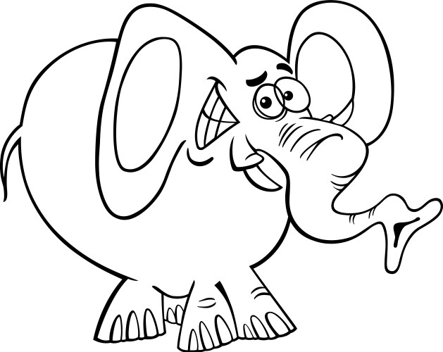 Cute baby elephant coloring page Royalty Free Vector Image