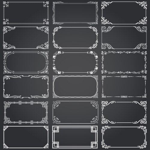 Set of mystical corners and frames borders magic Vector Image