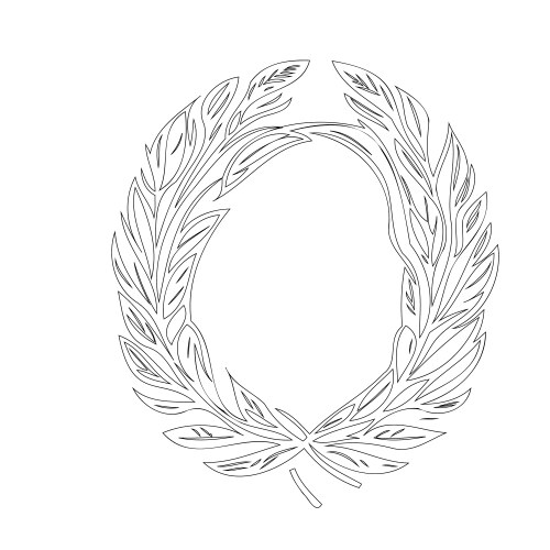 Laurel wreath outline sketch Royalty Free Vector Image