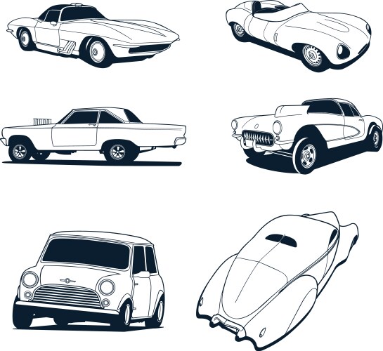 Car retro 50s 60s 70s poster Royalty Free Vector Image