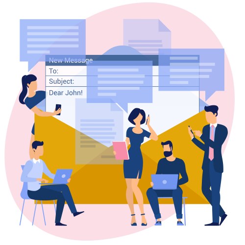 Email concept flat style design Royalty Free Vector Image