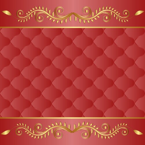 Red background with golden ornament Royalty Free Vector