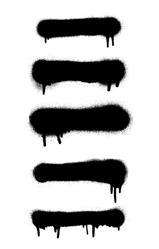 Graffiti spray banner set paint Royalty Free Vector Image