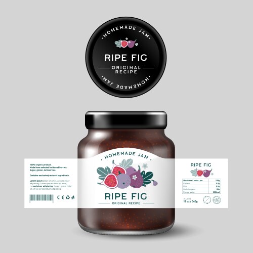 Pear jam fruit design label Royalty Free Vector Image