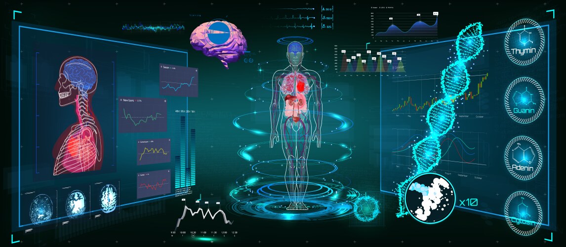 Medical hud interface infographics Royalty Free Vector Image