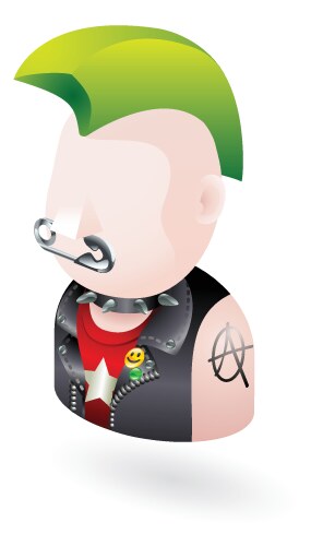 Cute punk girl with mohawk haircut Royalty Free Vector Image