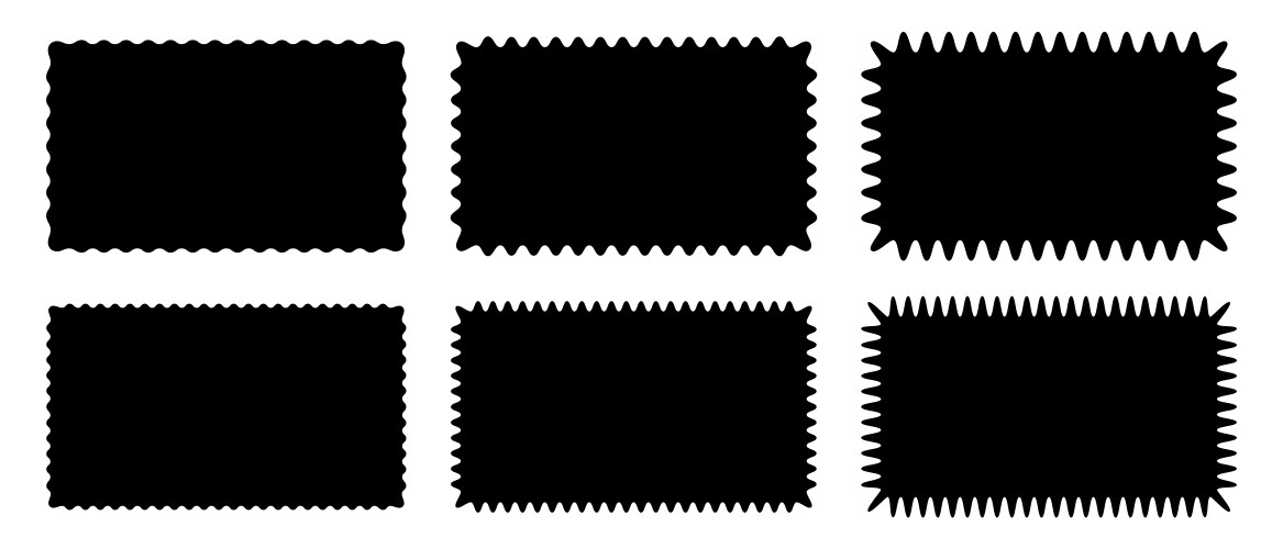 Wiggly borders scallop stripes wavy dividers Vector Image