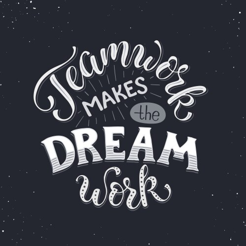 Teamwork letting poster Royalty Free Vector Image