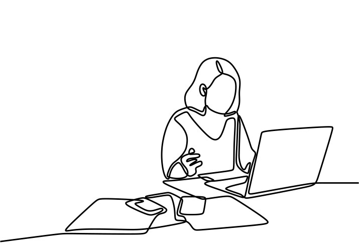 Thinking ideas at work concept one single line Vector Image