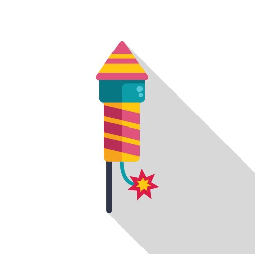 Firework rocket exploding with firecracker Vector Image