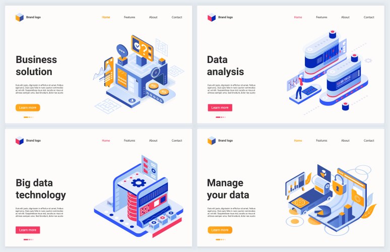 Data analysis and machine learning banner Vector Image