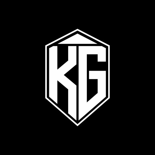 Kg monogram logo with emblem style isolated Vector Image