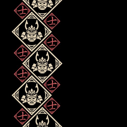 Samurai vintage monochrome emblems Royalty Free Vector Image