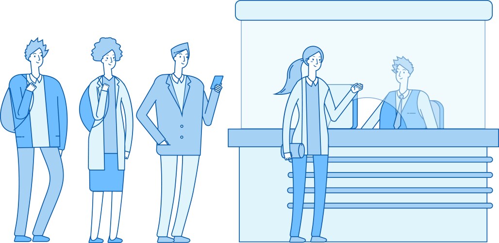 Long queue Vector Images & Graphics for Commercial Use | VectorStock