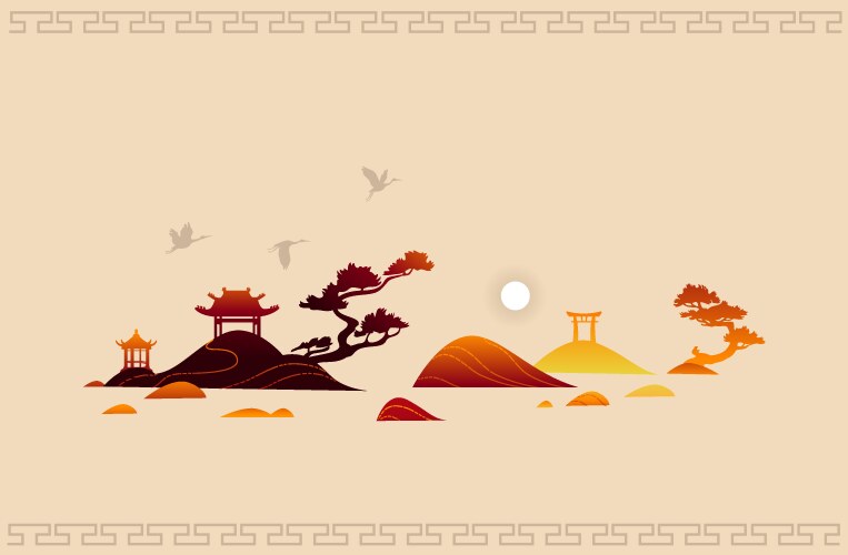 Abstract asian background Royalty Free Vector Image