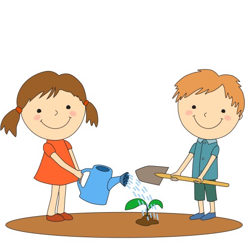 Happy children cartoon Royalty Free Vector Image