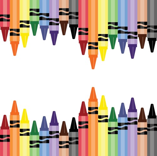 Frame with crayons 1 Royalty Free Vector Image