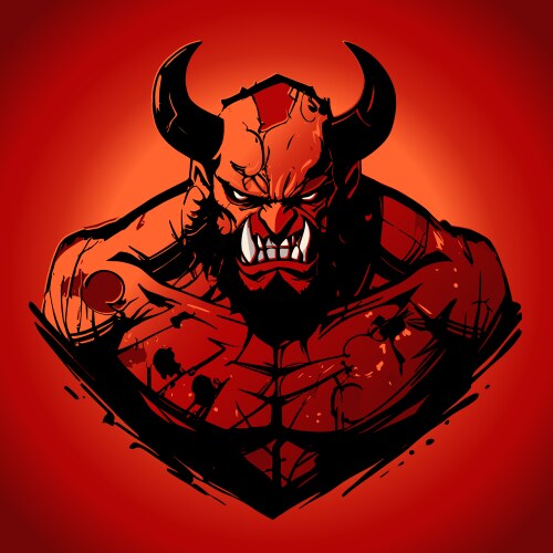Devil face comic style for your infernal graphics Vector Image