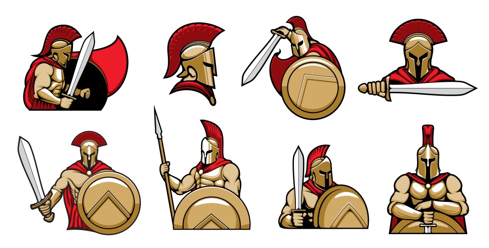 Spartan warrior greek sparta soldier in armor Vector Image