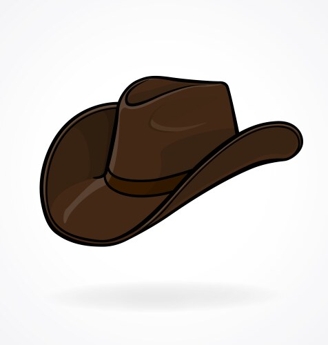 Cowboy stetson hat black silhouette Royalty Free Vector