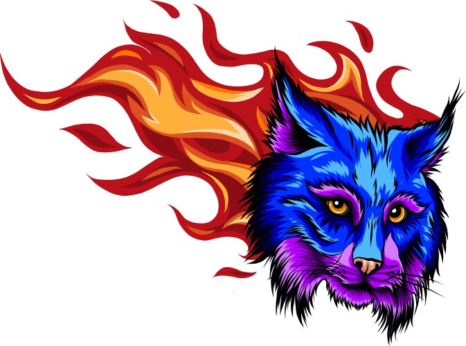 Lynx abstract neon multicolored portrait Vector Image