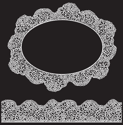 Circle frame with cutout lace border pattern Vector Image