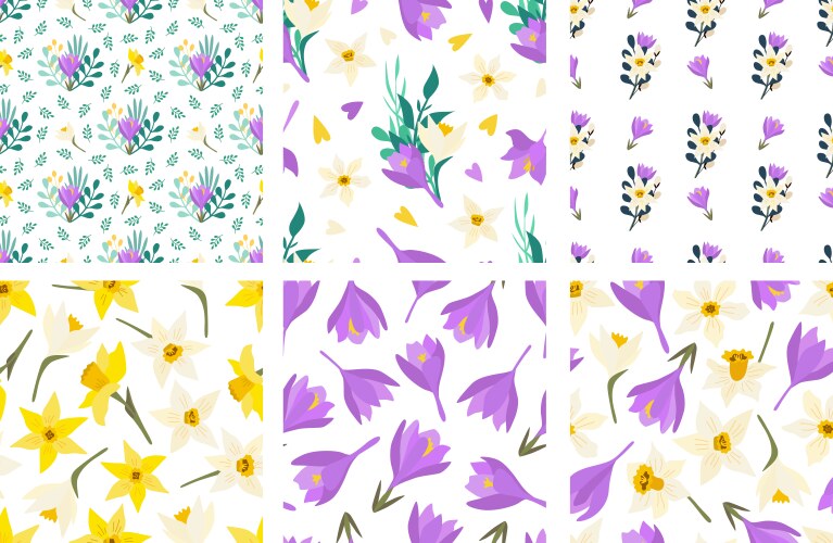 Happy easter flower pattern Royalty Free Vector Image