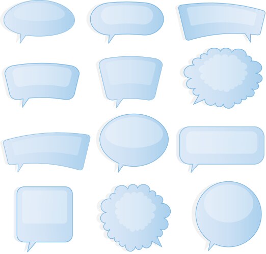 Modern bubble speech icons set Royalty Free Vector Image