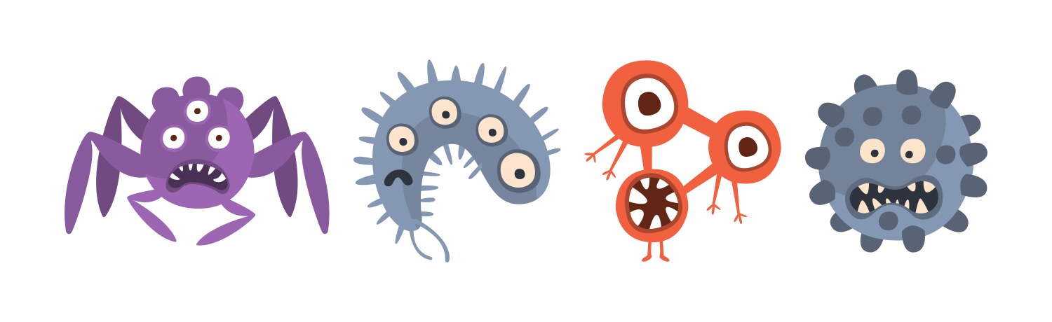 Aggressive fantastic alien microorganism Vector Image