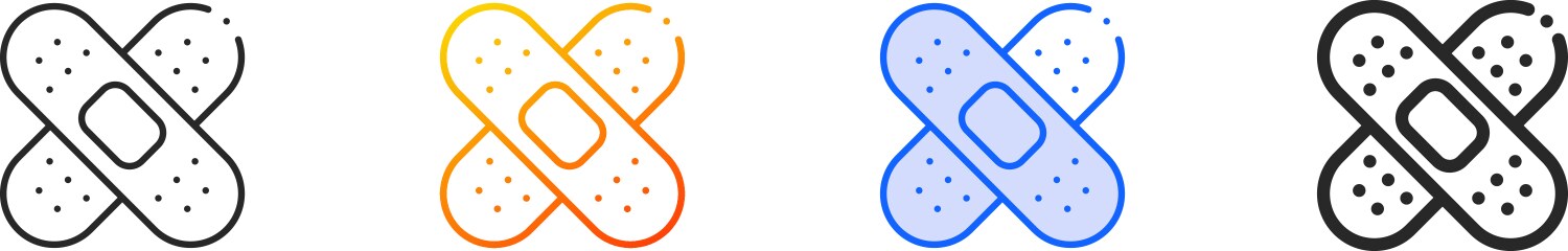 Bandage iconthin linear gradient blue stroke Vector Image