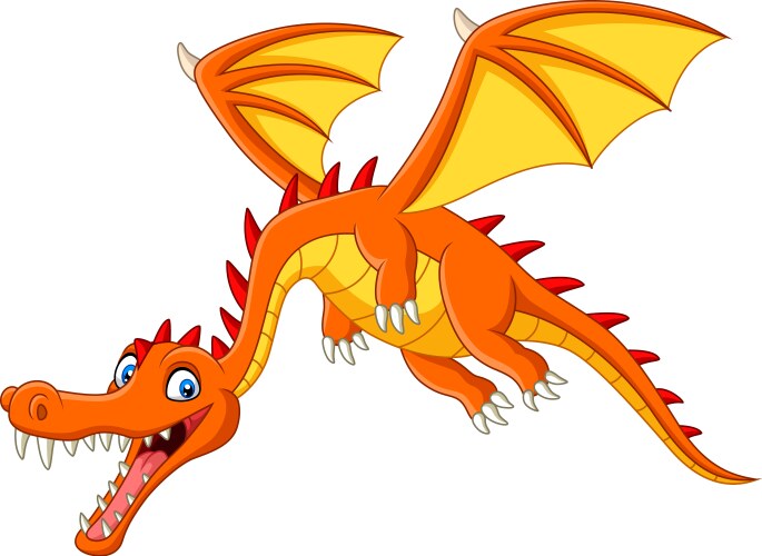 Cartoon dragon with fire Royalty Free Vector Image