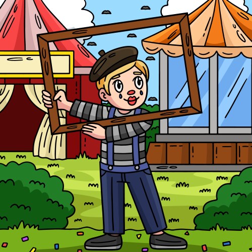 Circus mouse colored cartoon Royalty Free Vector Image