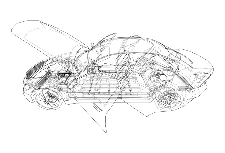 Chassis selection car isometric icon Royalty Free Vector