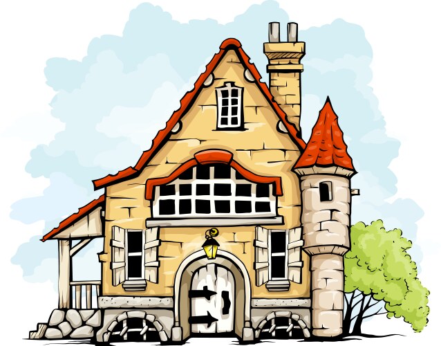 Brick house in bad condition Royalty Free Vector Image