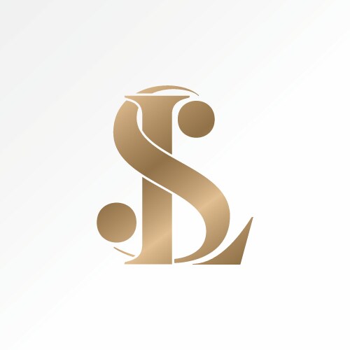 Letter initial sl or ls serif font circle connect Vector Image