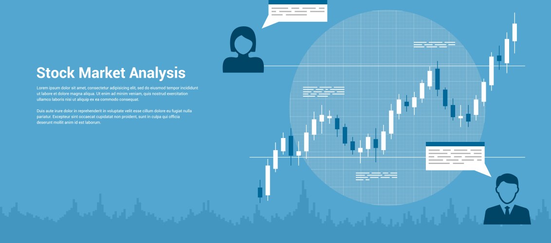 Office financial monitoring stock market Vector Image