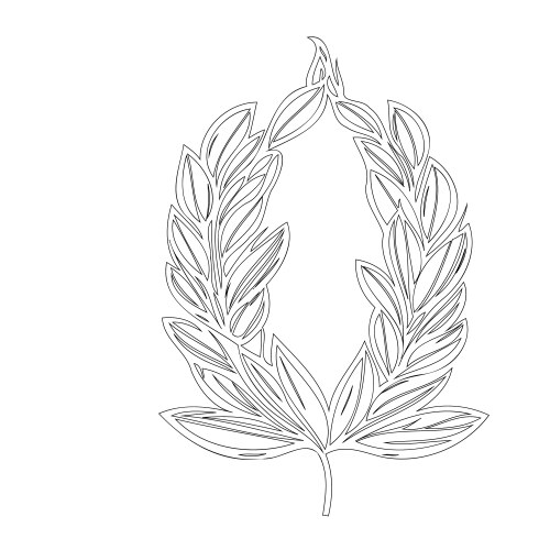 Laurel wreath outline sketch Royalty Free Vector Image