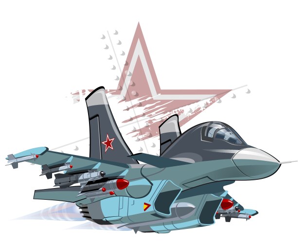 Cartoon military jet Royalty Free Vector Image