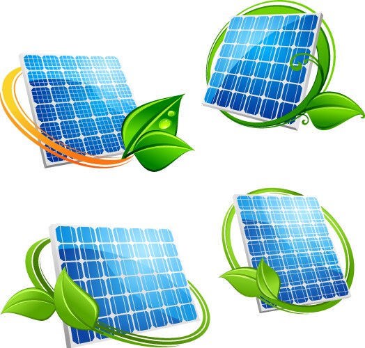 Eco energy solar panels Royalty Free Vector Image