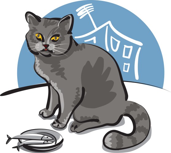 Cat Eating Vector Images (over 16,000)