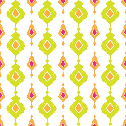 Colorful fabric ikat diamond seamless pattern Vector Image